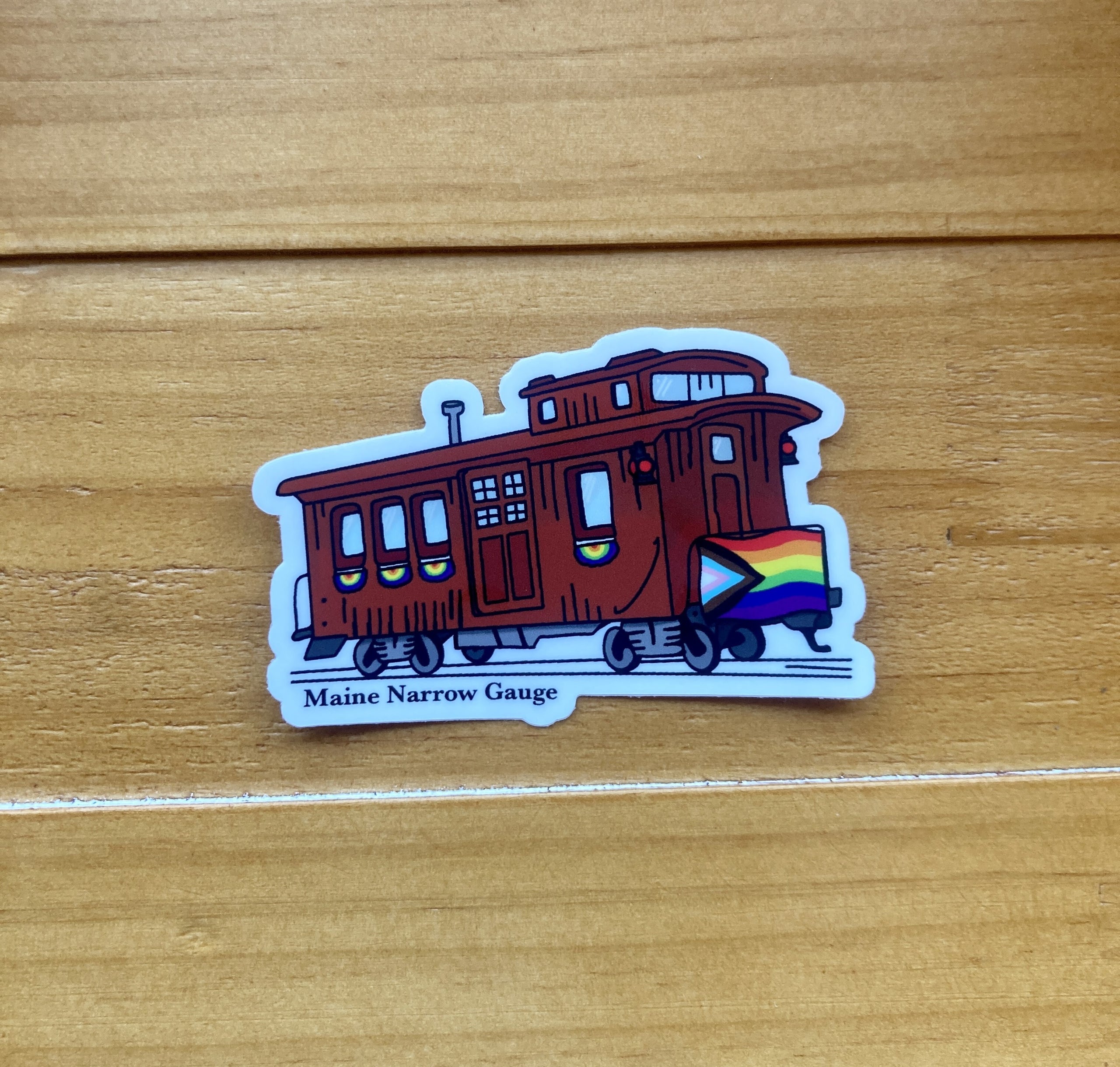 Pride Caboose Sticker | Maine Narrow Gauge Railroad Co. & Museum